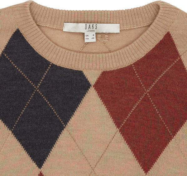 HERITAGE ARGYLE CREW NECK JUMPER – DAKS