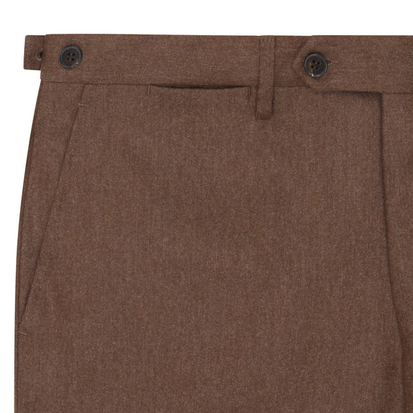 FLANNEL TROUSERS - LIGHT BROWN – DAKS