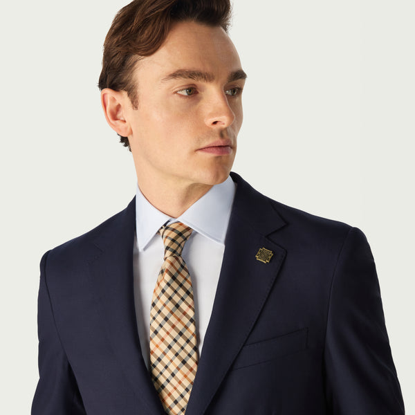 NAVY WOOL SINGLE BREASTED SUIT – DAKS