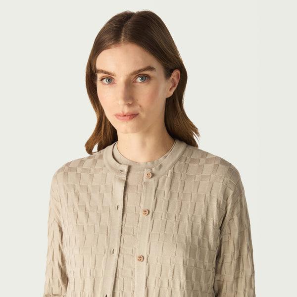 DAKS X JOHN SMEDLEY HOUSE CHECK CARDIGAN
