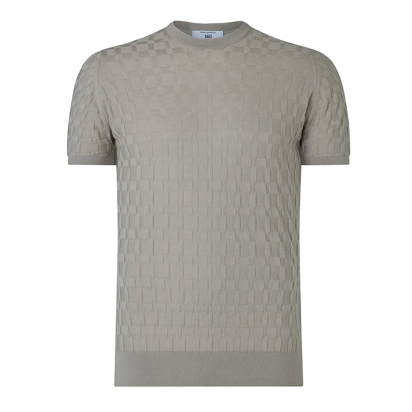 DAKS X JOHN SMEDLEY HOUSECHECK JUMPER - PARCHMENT