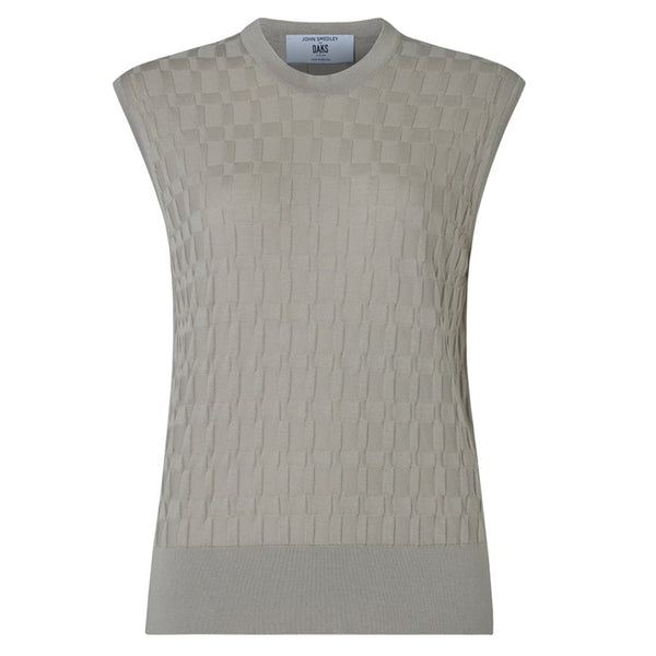 DAKS X JOHN SMEDLEY HOUSE CHECK SLEEVELESS TOP