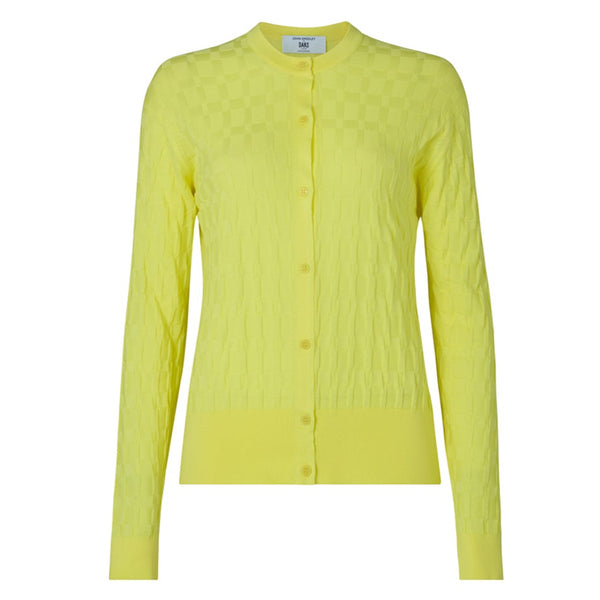 DAKS X JOHN SMEDLEY HOUSE CHECK CARDIGAN - YELLOW