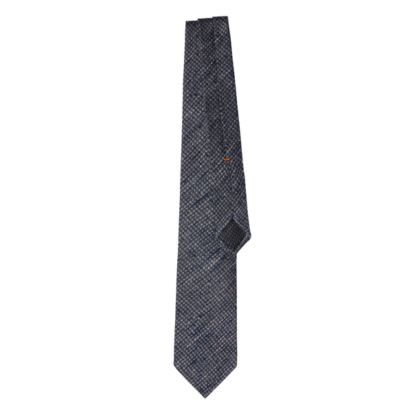 CLASSIC SILK TIE - NAVY/GREY – DAKS