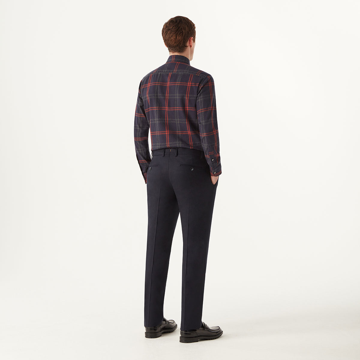 NAVY & RED CHECK SHIRT – DAKS